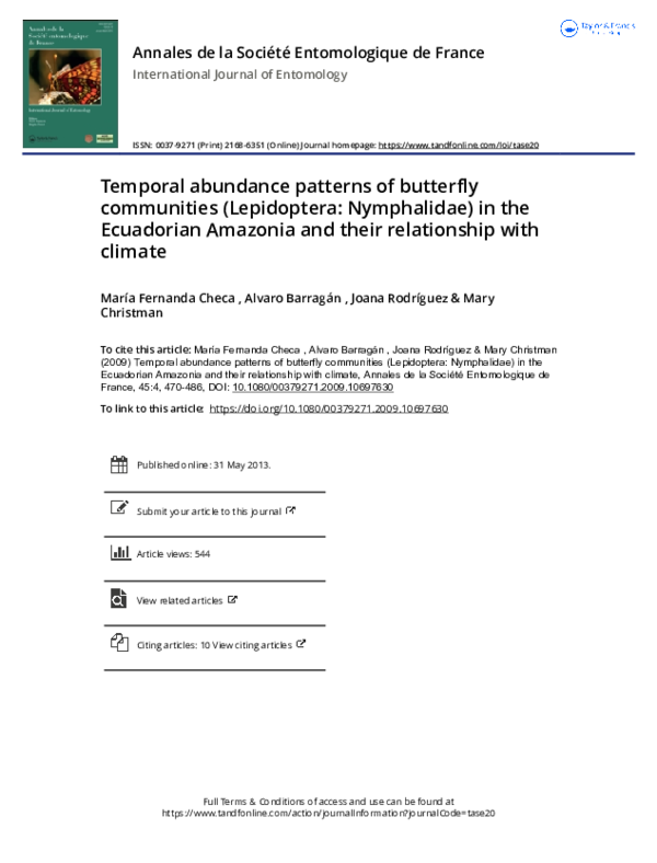 Pdf Temporal Abundance Patterns Of Butterfly Communities Lepidoptera