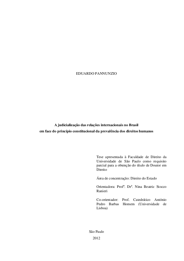 (PDF) A judicialização das relações internacionais no Brasil em face do ...
