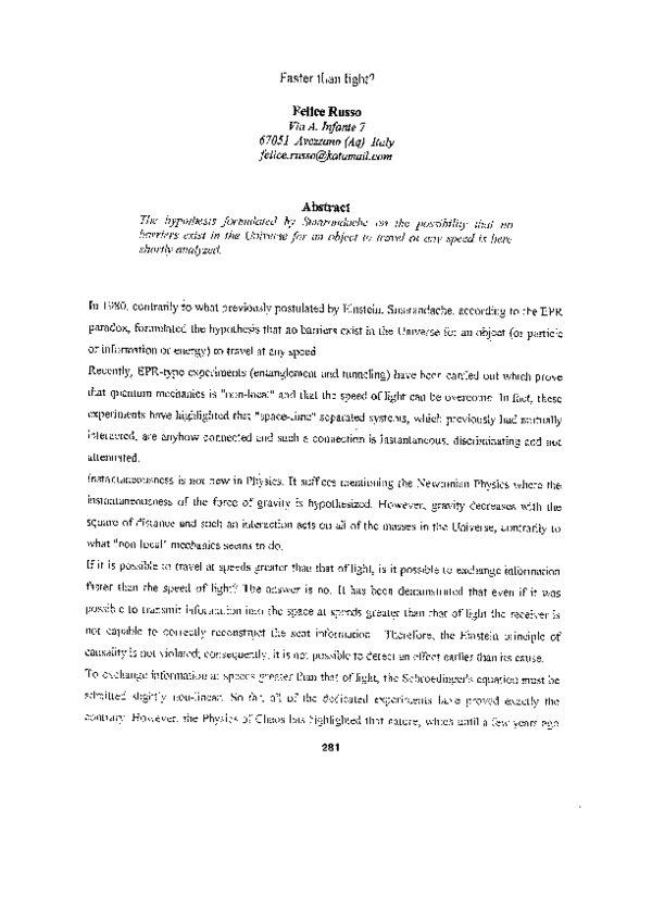 (PDF) Faster than Iight