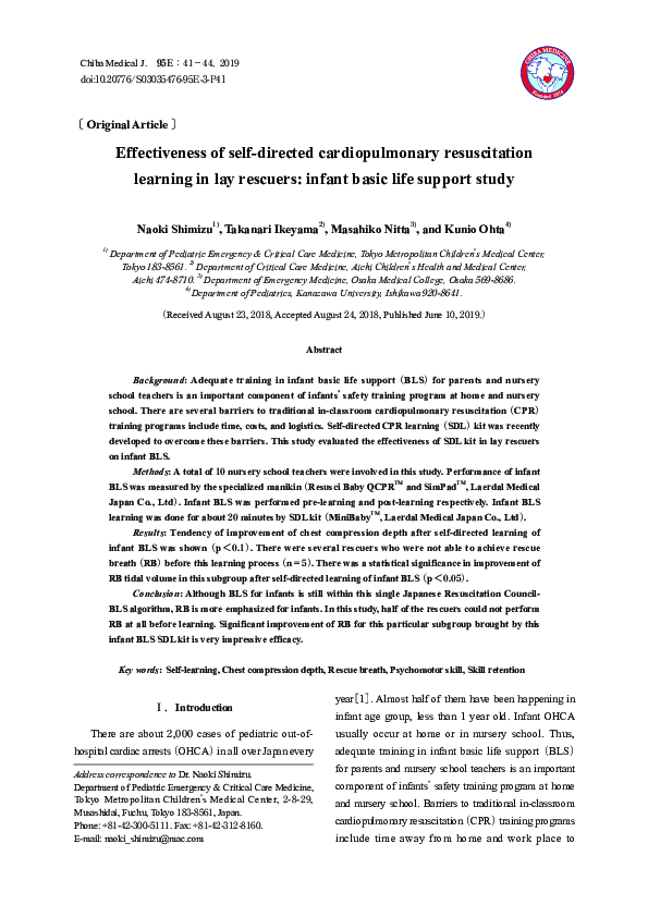 (PDF) Effectiveness of self-directed cardiopulmonary resuscitation ...