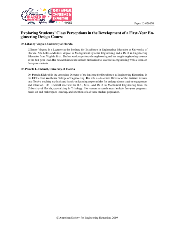 (PDF) Exploring Students’ Class Perceptions in the Development of a ...