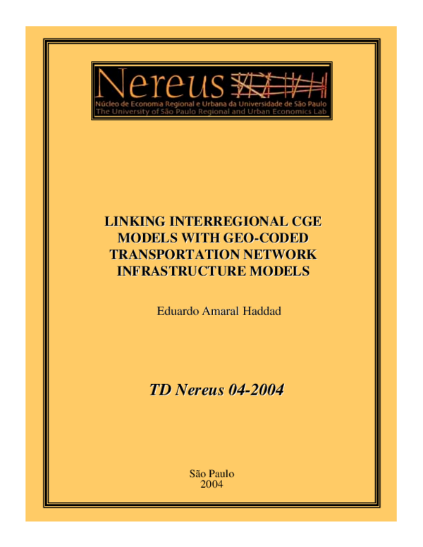 (PDF) Linking Interregional CGE Models with Geo-Coded Transportation ...