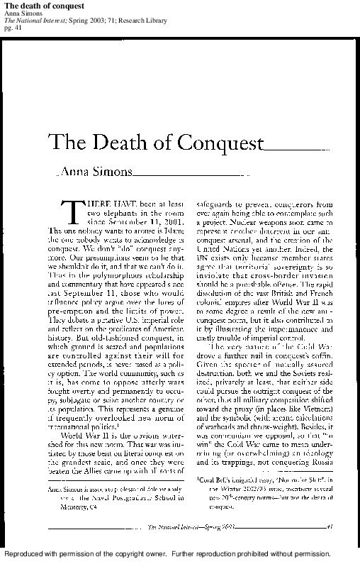 (PDF) The Death of Conquest