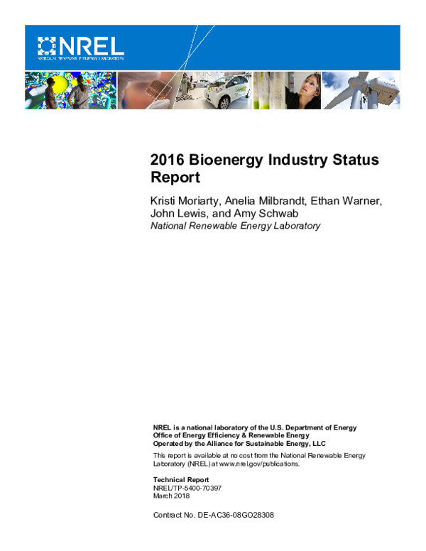 (PDF) 2016 Bioenergy Industry Status Report
