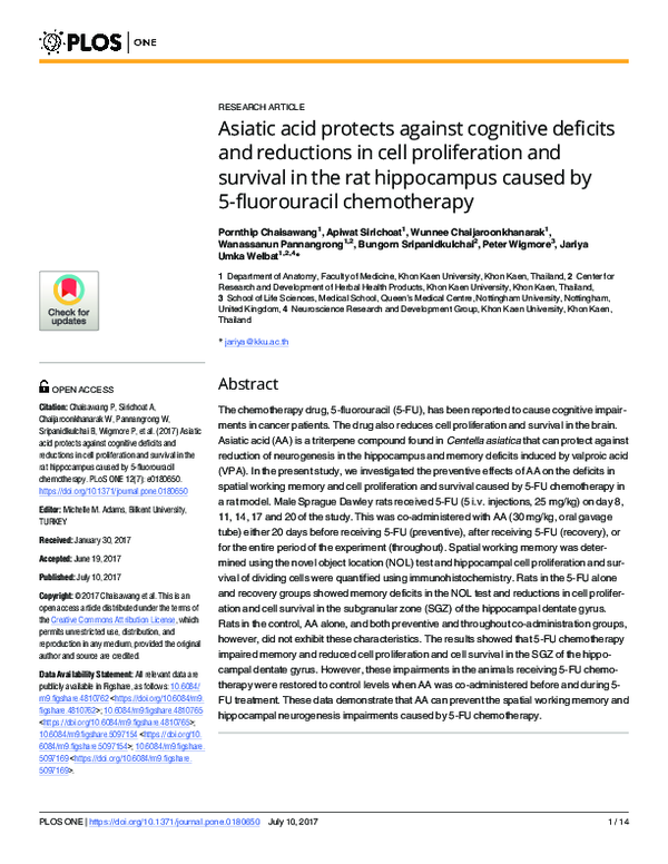 (PDF) Asiatic acid protects against cognitive deficits and reductions ...