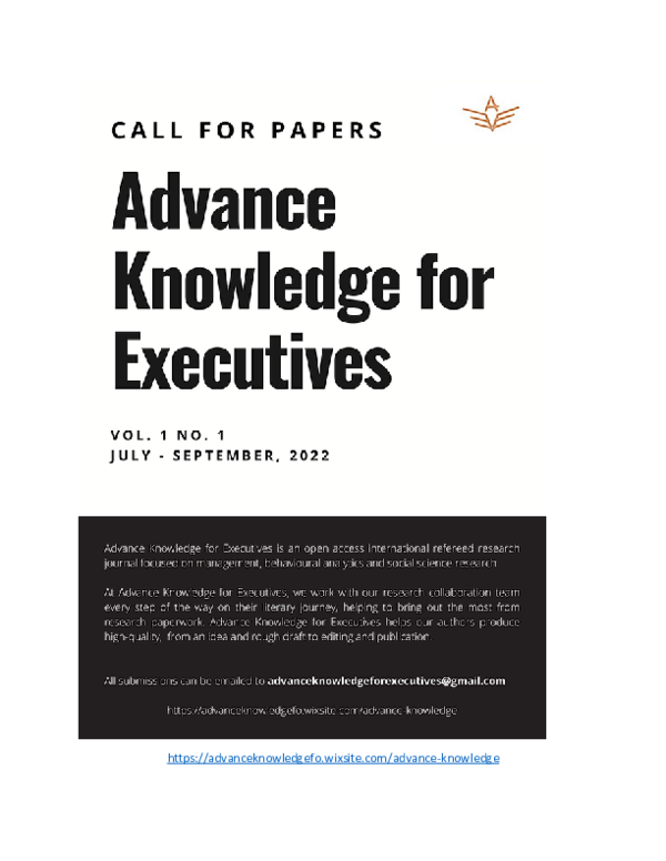 (PDF) Advance Knowledge for Executives