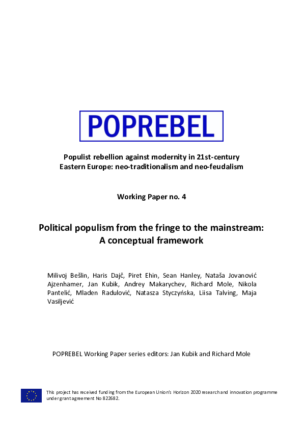 (PDF) Political populism from the fringe to the mainstream: A ...