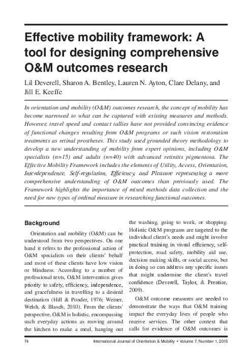 (PDF) Effective mobility framework: A tool for designing comprehensive ...