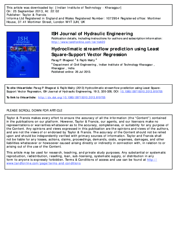 (PDF) Hydroclimatic streamflow prediction using Least Square-Support Vector Regression | parag ...