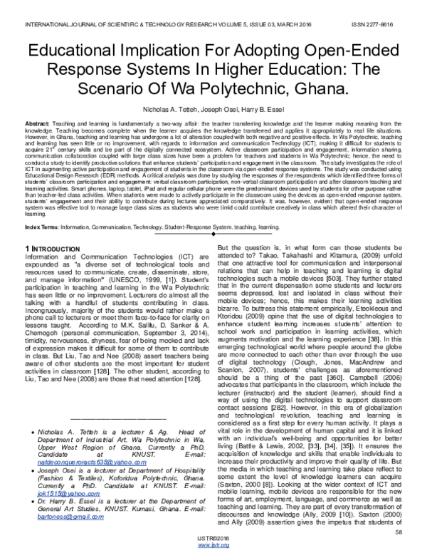 (PDF) Enhancing Student Engagement in Wa Polytechnic