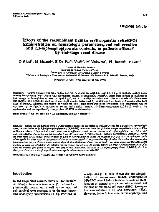 (PDF) Effects of the recombinant human erythropoietin (rHuEPO ...