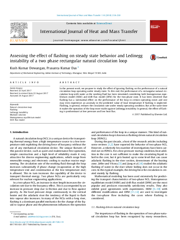 (PDF) Assessing the effect of flashing on steady state behavior and ...