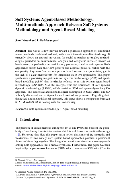 (PDF) Soft Systems Agent-Based Methodology: Multi-methods Approach Between Soft Systems ...