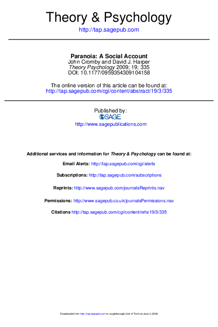 (PDF) Paranoia