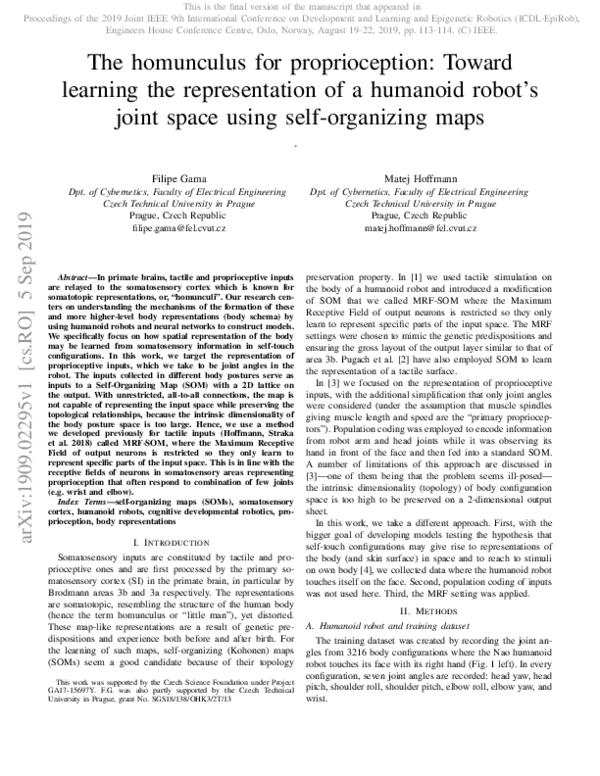 (PDF) The homunculus for proprioception: Toward learning the ...