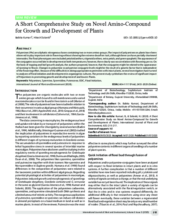 (PDF) A Short Comprehensive Study on Novel Amino-Compound for Growth ...