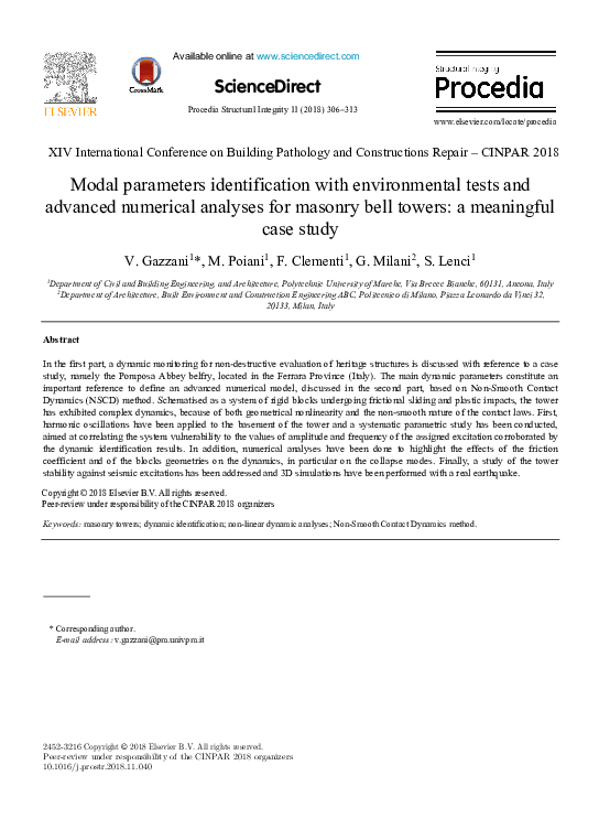 (PDF) Modal parameters identification with environmental tests and ...