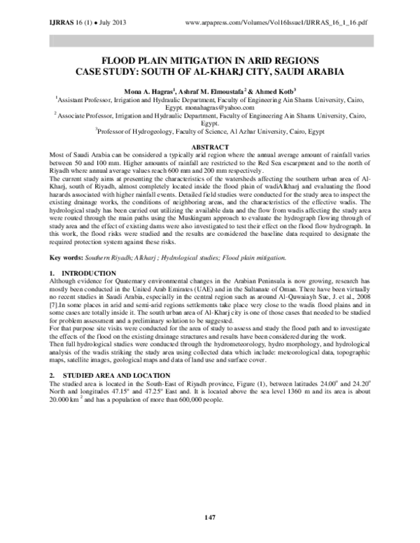 (PDF) Flood Plain Mitigation in Arid Regions Case Study: South of Al ...