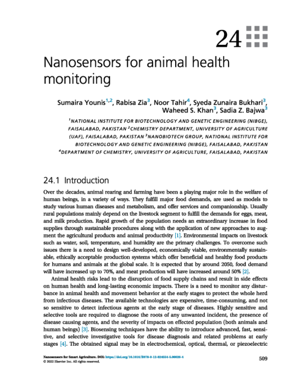 (PDF) Nanosensors for animal health monitoring | Syeda Zunaira Bukhari ...