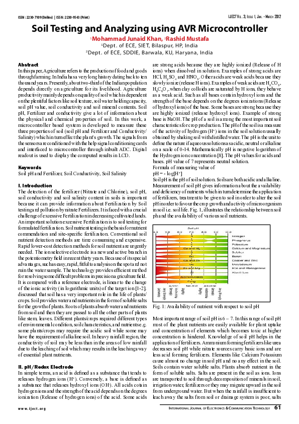 (PDF) Soil Testing and Analyzing using AVR Microcontroller