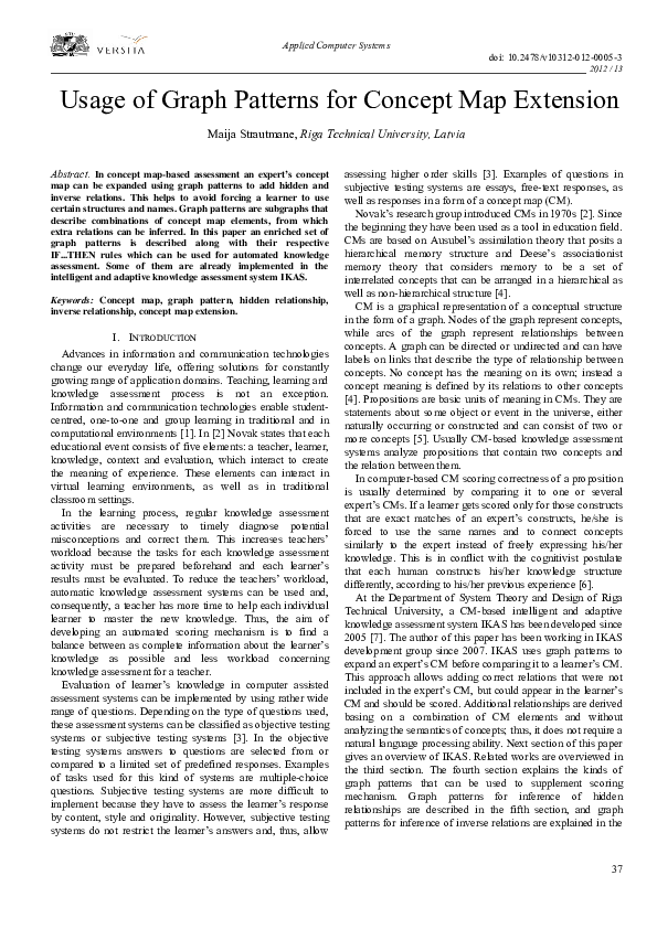 (PDF) Usage of graph patterns for concept map extension