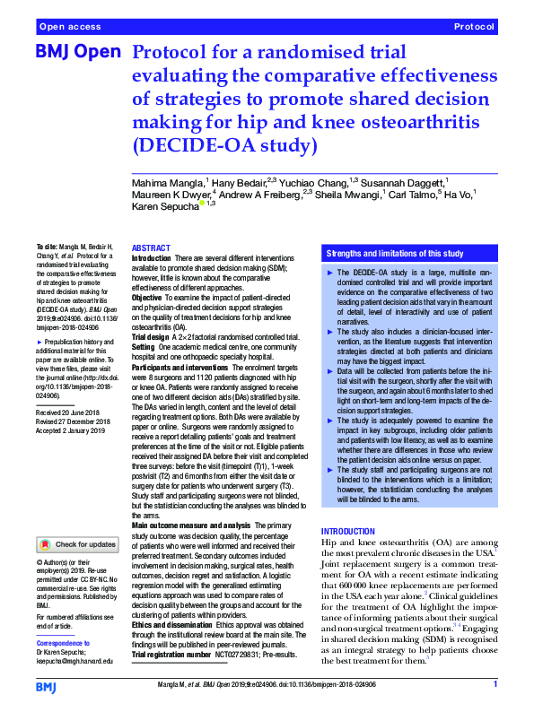 (PDF) Protocol for a randomised trial evaluating the comparative effectiveness of strategies to ...