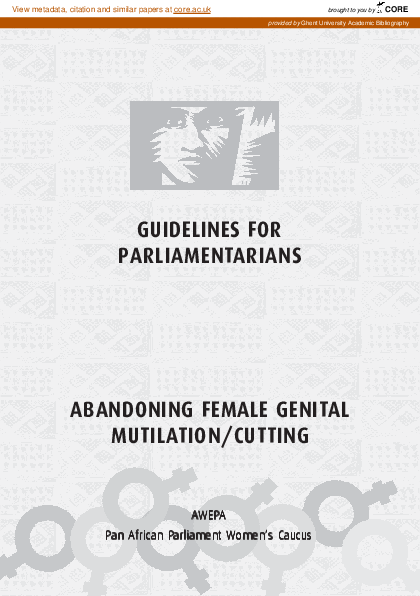 (PDF) Abandoning female genital mutilation/cutting: guidelines for parliamentarians | Els Leye ...