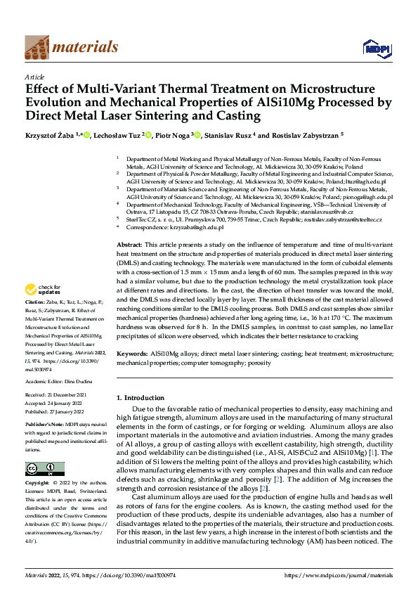 (PDF) Effect of Multi-Variant Thermal Treatment on Microstructure Evolution and Mechanical ...