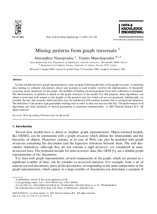 (PDF) Mining patterns from graph traversals