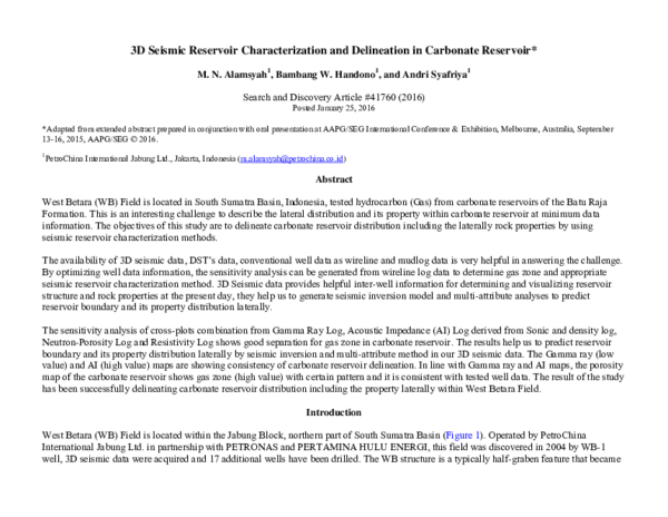 (PDF) 3D Seismic Reservoir Characterization and Delineation in ...
