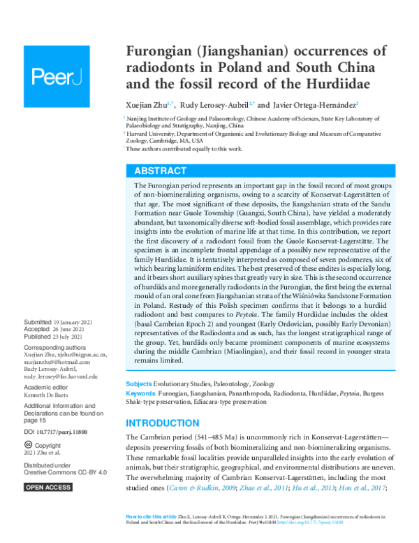 (PDF) Furongian (Jiangshanian) occurrences of radiodonts in Poland and ...