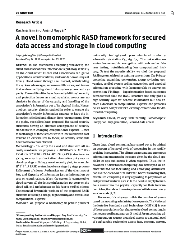 (PDF) Secure Cloud Data Access and Storage Framework