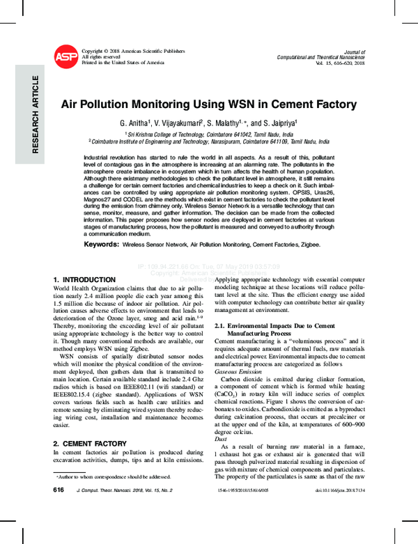 (PDF) Air Pollution Monitoring Using WSN in Cement Factory