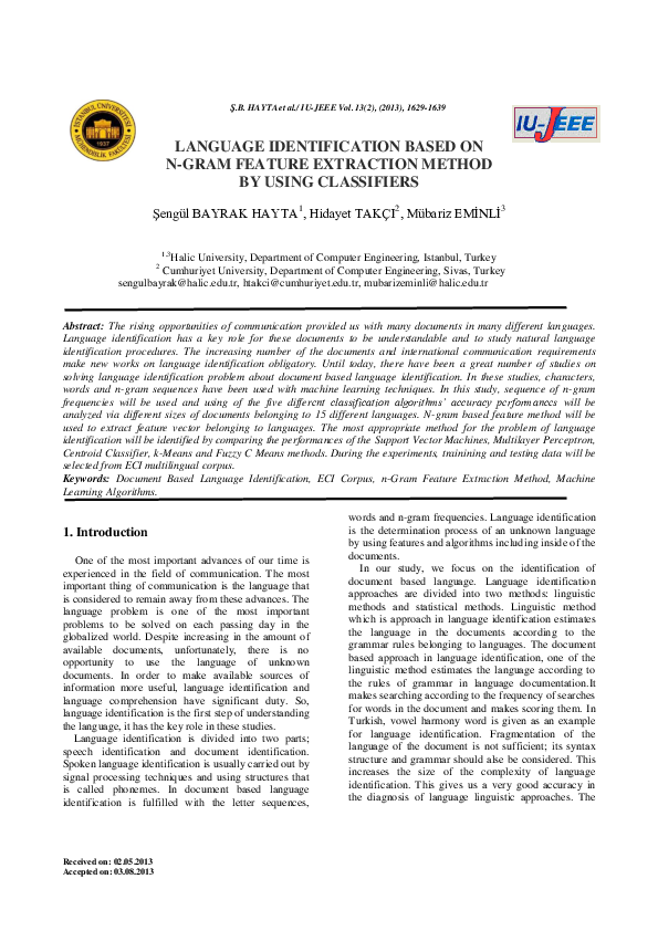 Pdf Language Identification Based On N Gram Feature Extraction Method