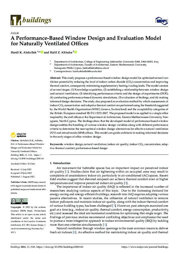 (PDF) A Performance-Based Window Design and Evaluation Model for ...