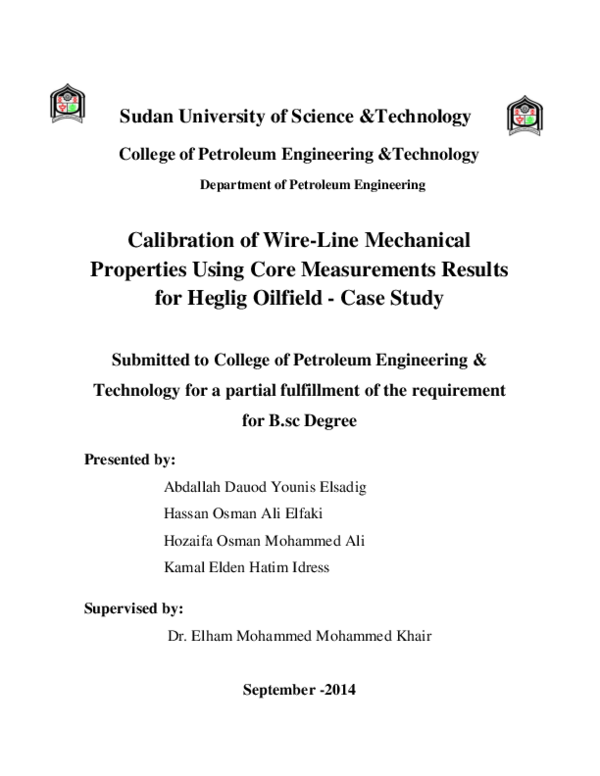 (PDF) Calibration of WireLine Mechanical Properties Using Core ...