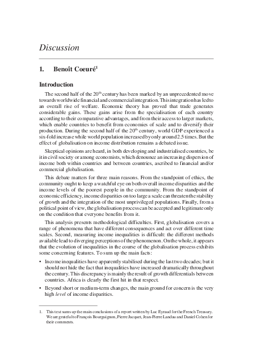 (PDF) Global Economic Integration and Inequality Insights