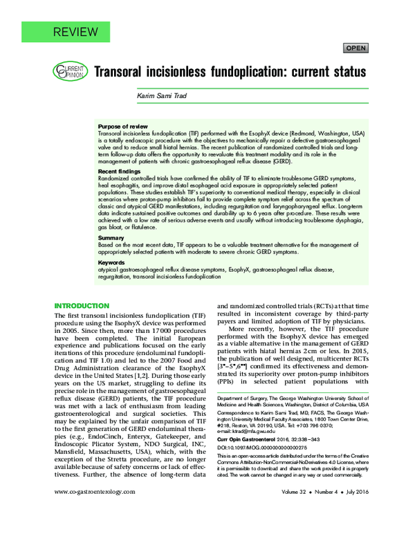 (PDF) Transoral incisionless fundoplication | Karim Trad - Academia.edu