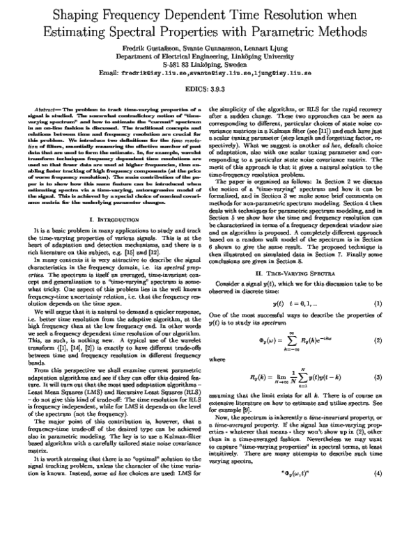 (PDF) Shaping frequency-dependent time resolution when estimating ...
