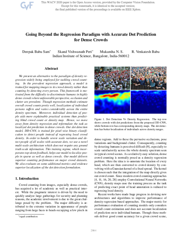 (PDF) Going Beyond the Regression Paradigm with Accurate Dot Prediction for Dense Crowds