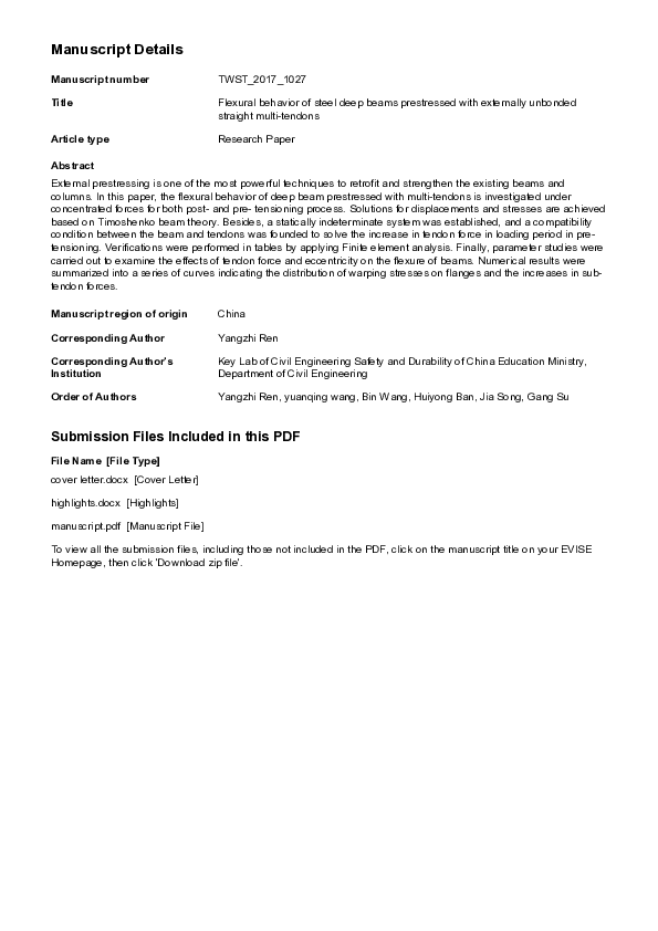 Pdf Flexural Behavior Of Steel Deep Beams Prestressed With Externally Unbonded Straight Multi