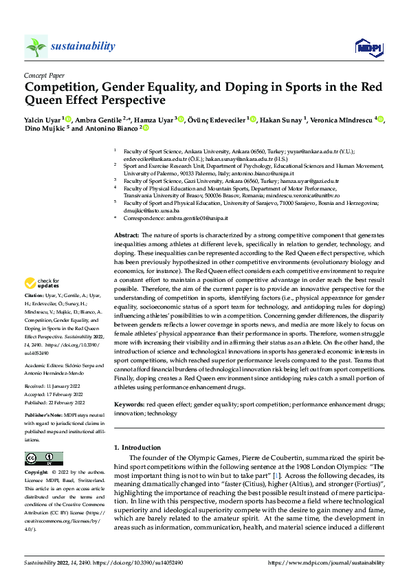 (PDF) Competition, Gender Equality, and Doping in Sports in the Red ...