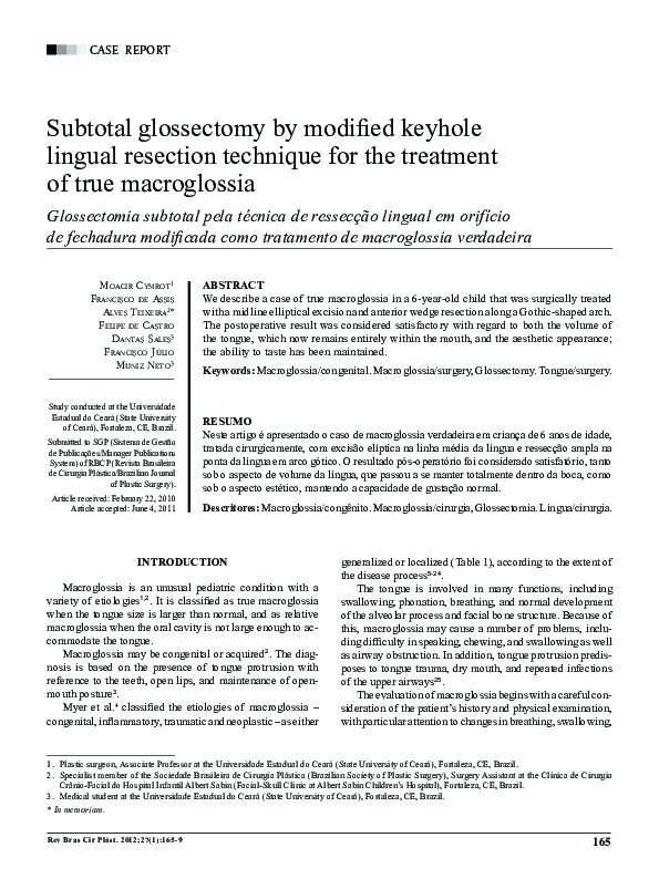 (PDF) Glossectomia subtotal pela técnica de ressecção lingual em ...