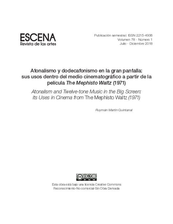(PDF) Atonalismo y dodecafonismo en la gran pantalla: sus usos dentro ...