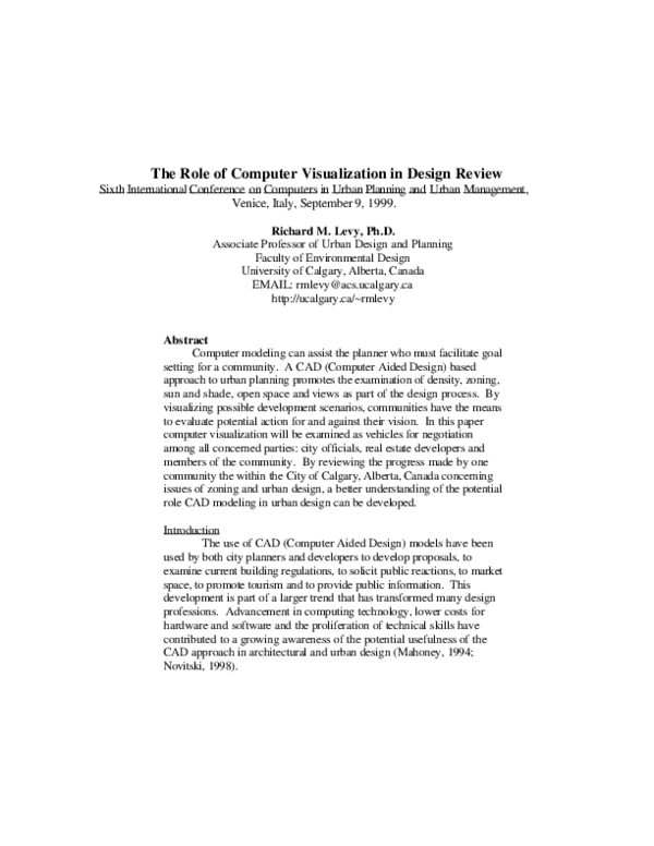 (PDF) The Role of Computer Visualization in Design