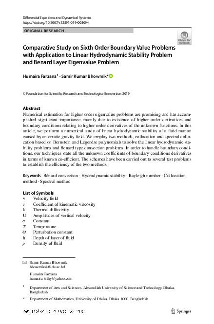 (PDF) Comparative Study on Sixth Order Boundary Value Problems with Application to Linear ...