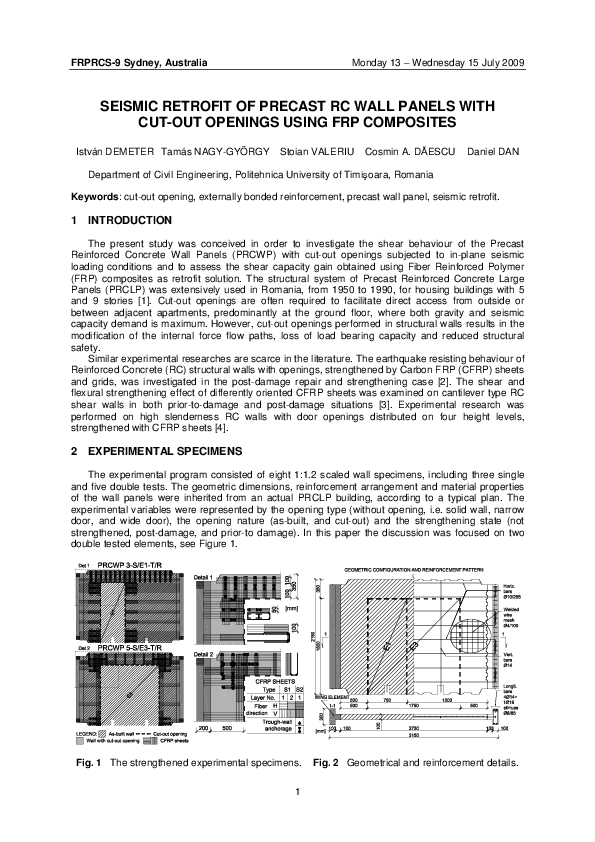 (PDF) Precast RC Wall Panels with Cut-out Openings Retrofitted by FRP ...