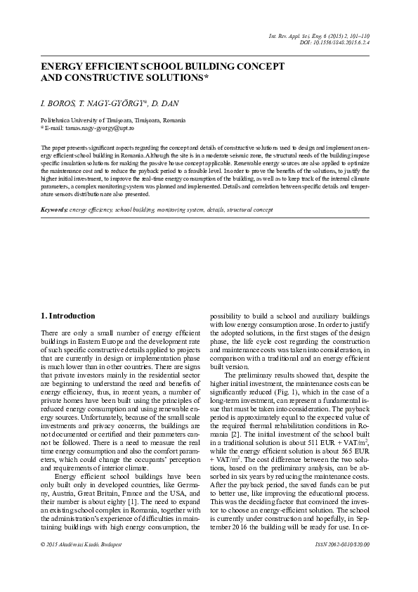 (PDF) Energy efficient school building concept and constructive solutions