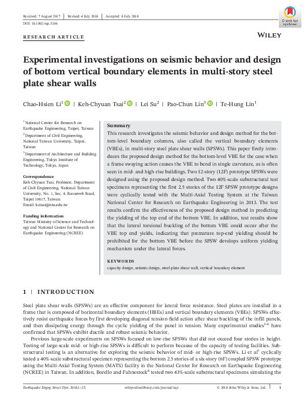 (PDF) Experimental Investigations on the Seismic Behaviour of Precast ...