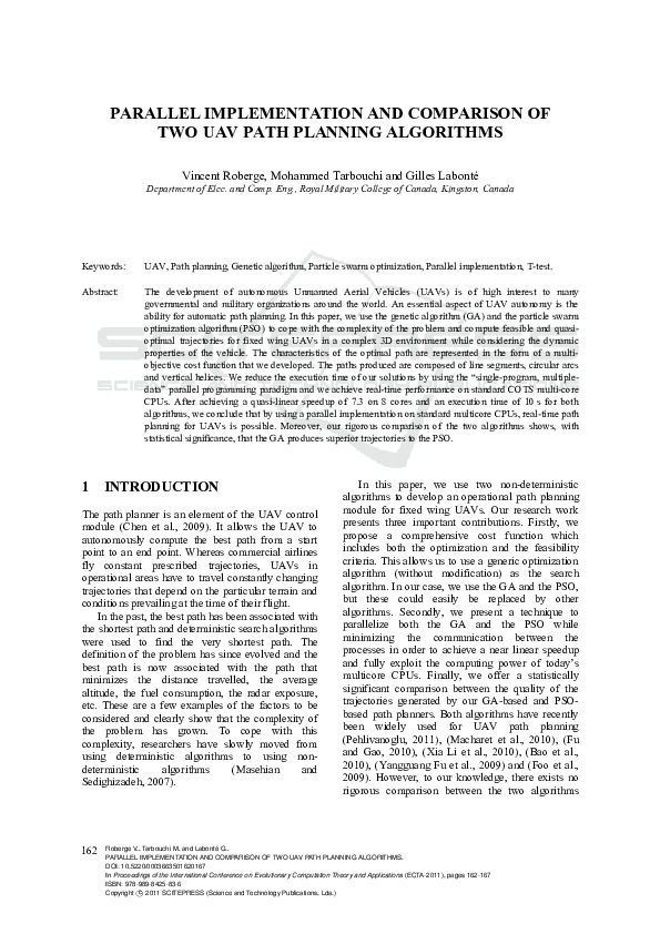 (PDF) Parallel Implementation and Comparison of Two Uav Path Planning Algorithms